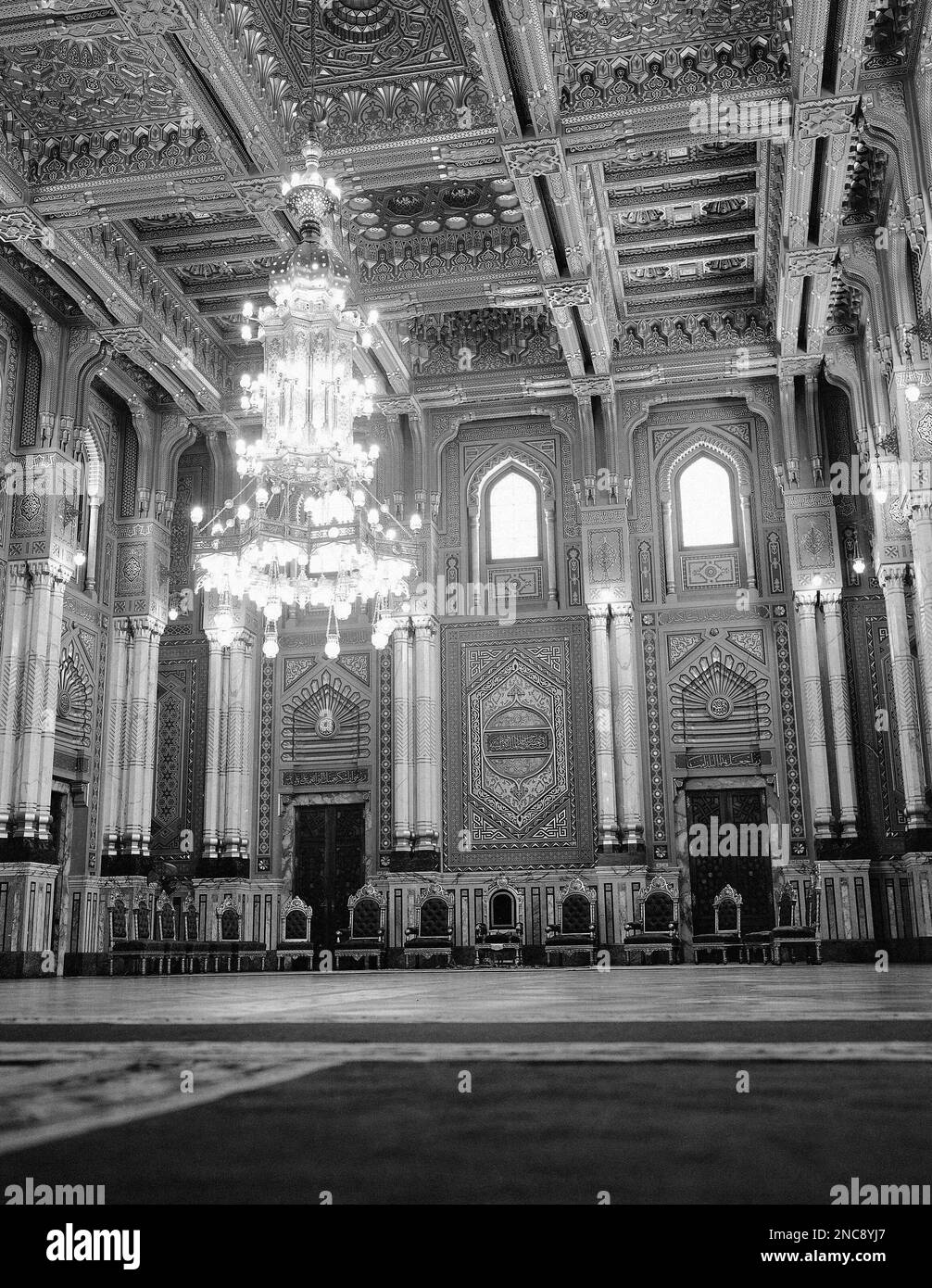 View of the Throne Room in the Royal Palace in Cairo, Egypt in May 1953 ...