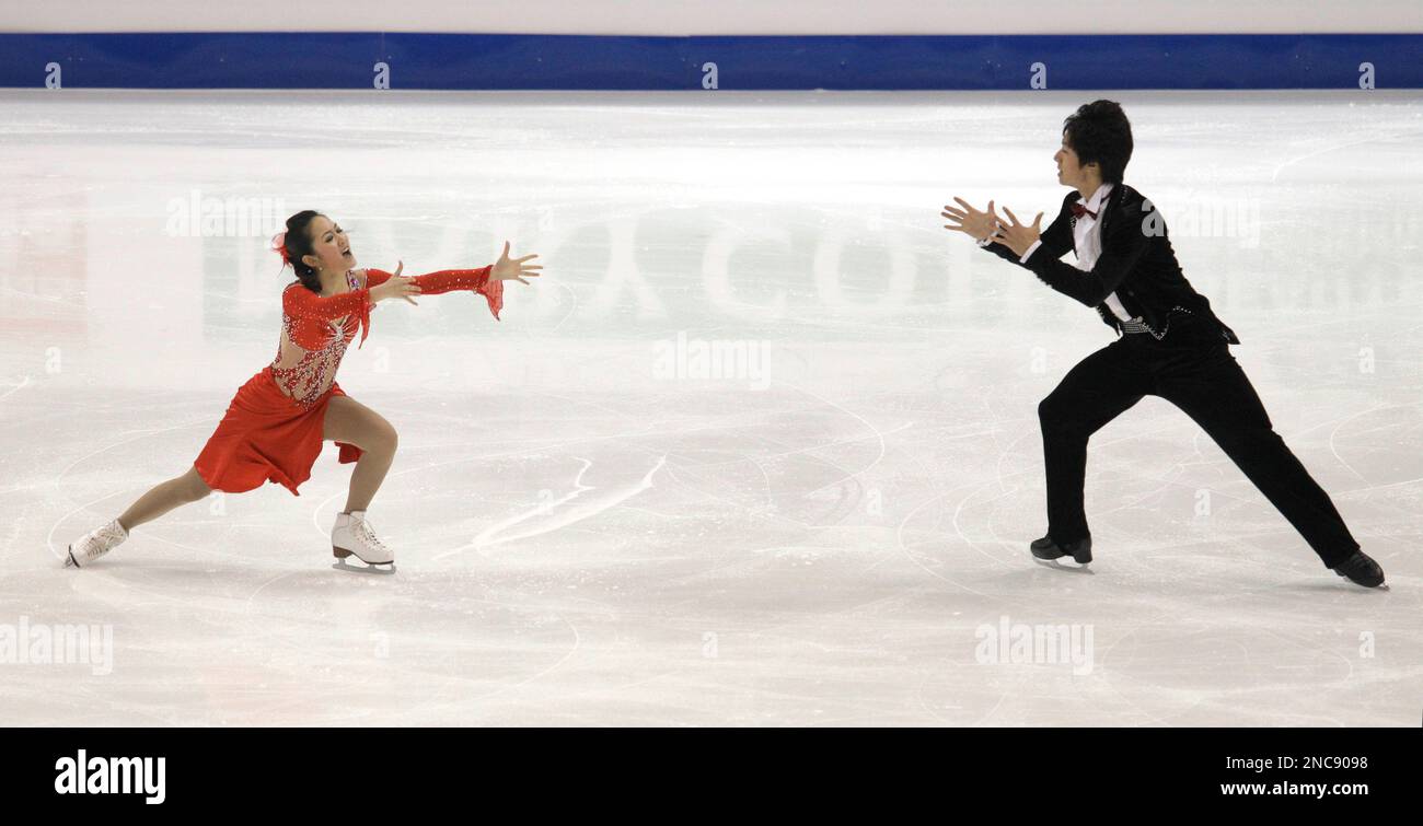Yu Xiaoyang and Wang Chen of China perform during the ice dance short ...