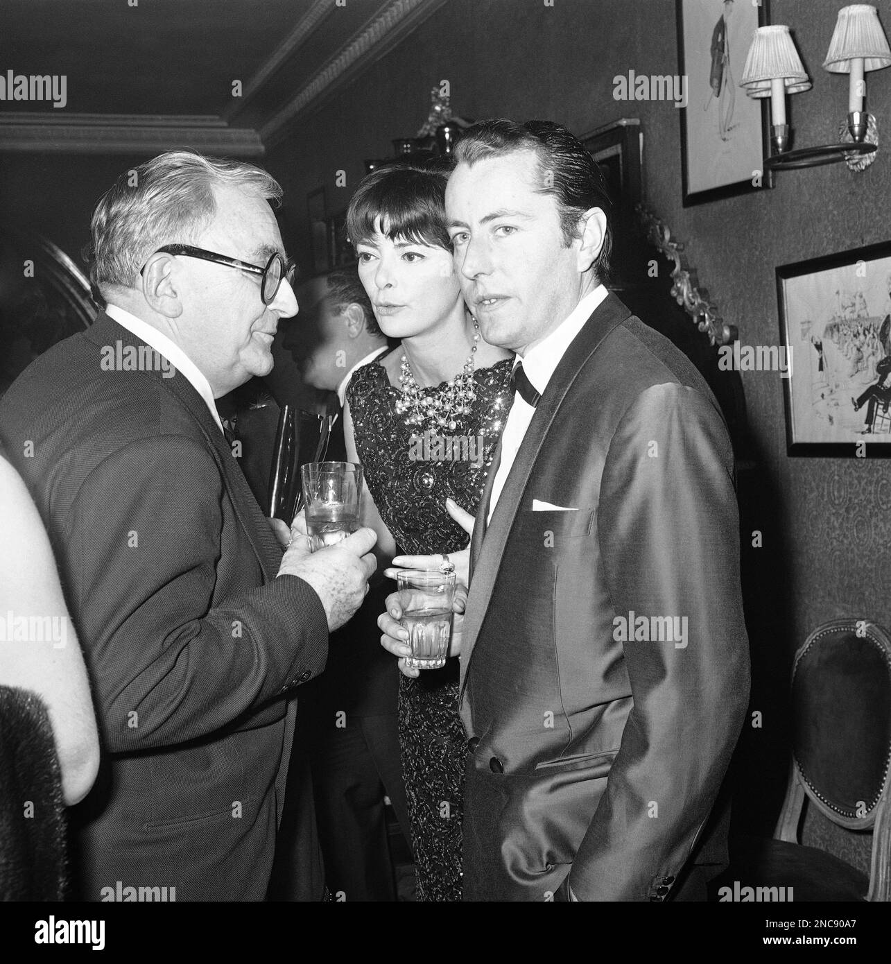 French artist Bernard Buffet with wife Annabel Schwob and writer Marcel ...