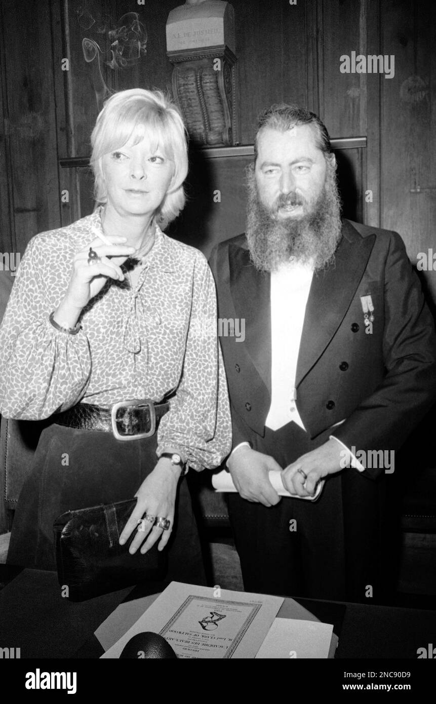 French artist Bernard Buffet with his wife Annabel Schwob at the ...