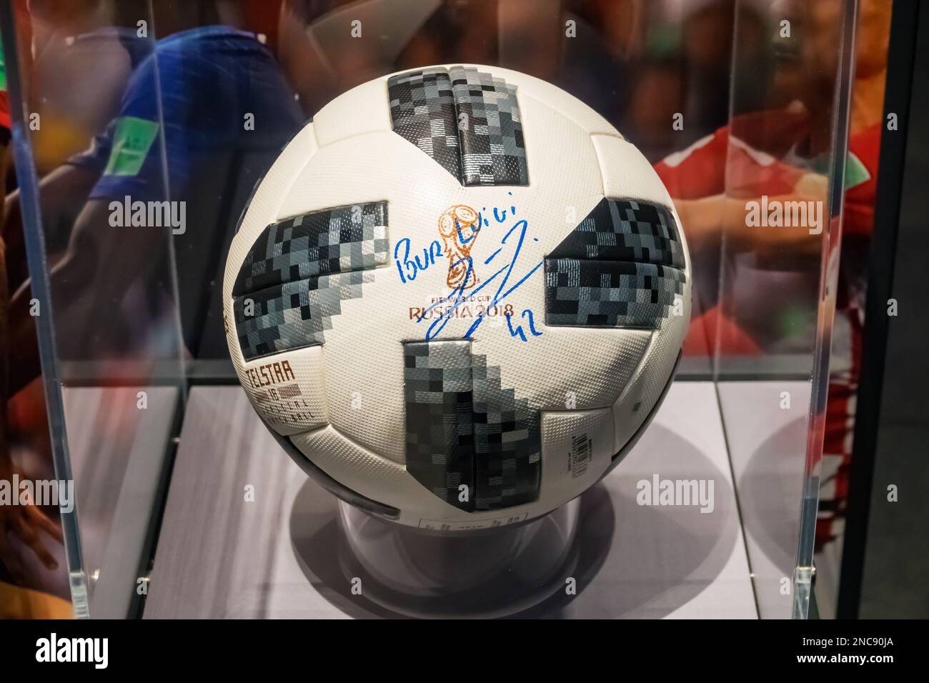 Official Russia 2018 FIFA World Cup ball in the Liechtenstein National ...