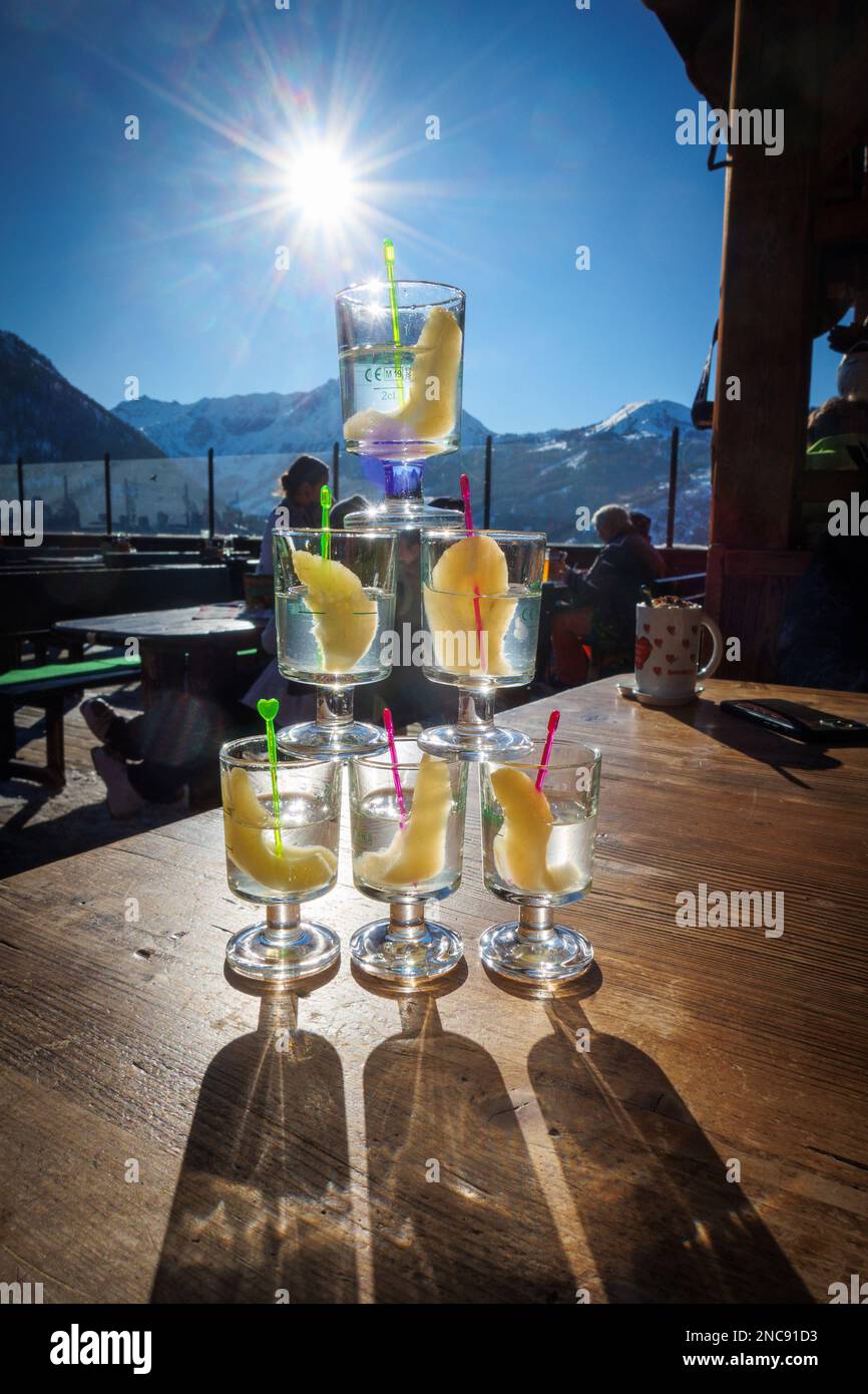 6 filled snap jars are stacked on top of each other as a pyramid Stock ...