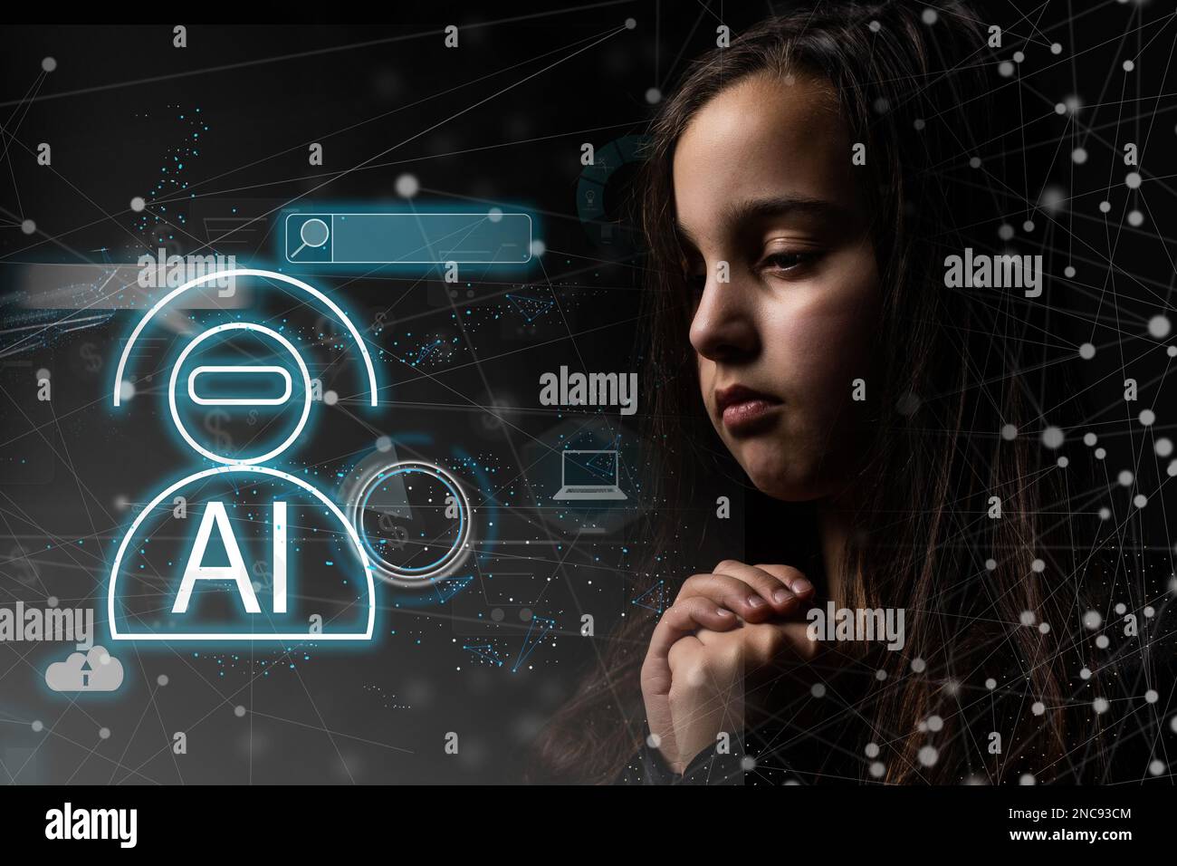 AI (Artificial Intelligence) concept. Communication network Stock Photo ...