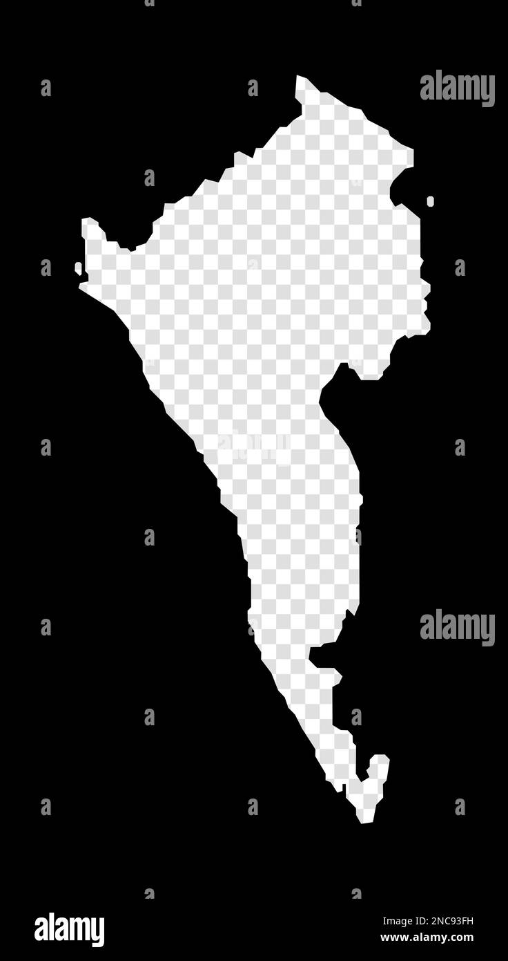 Stencil map of Coron Island. Simple and minimal transparent map of Coron Island. Black rectangle ...