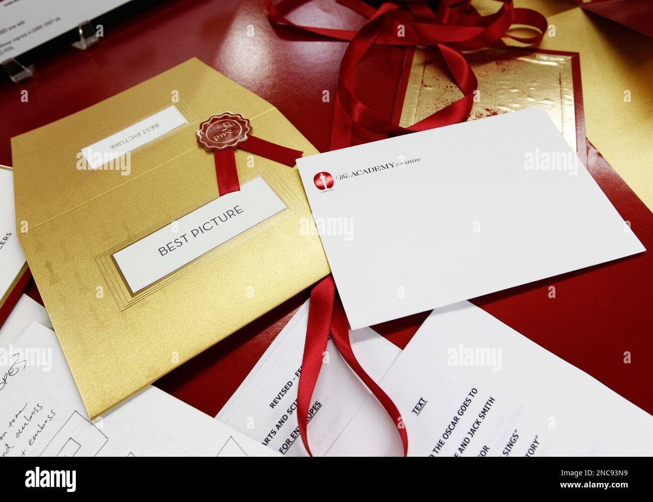 In this Feb. 15, 2011 photo, the new envelope, left, designed by Marc ...
