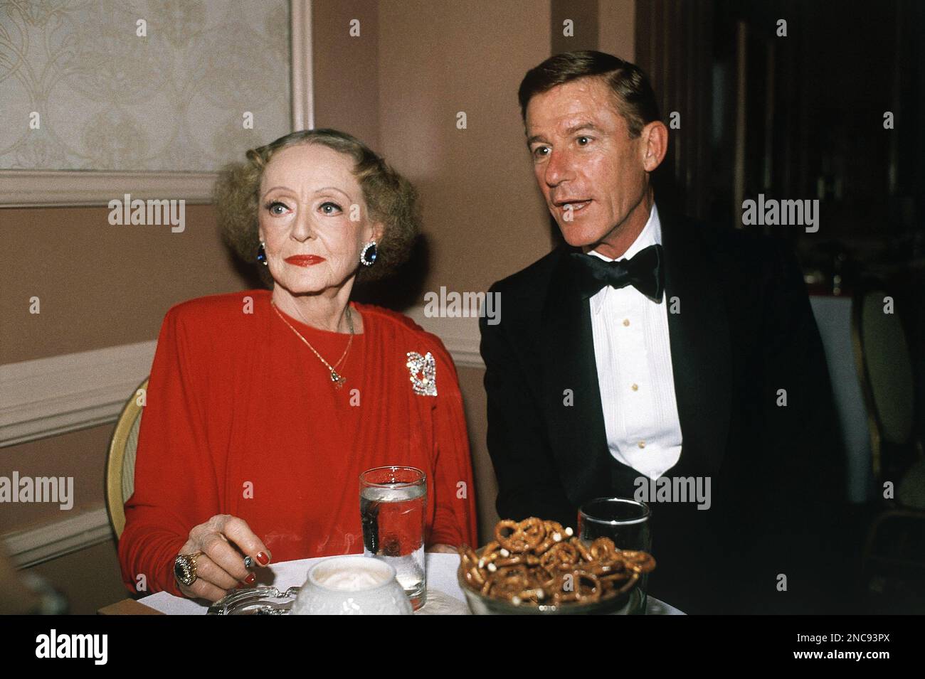 Actress Bette Davis with Roddy McDowall at the Hollywood Canteen Event ...