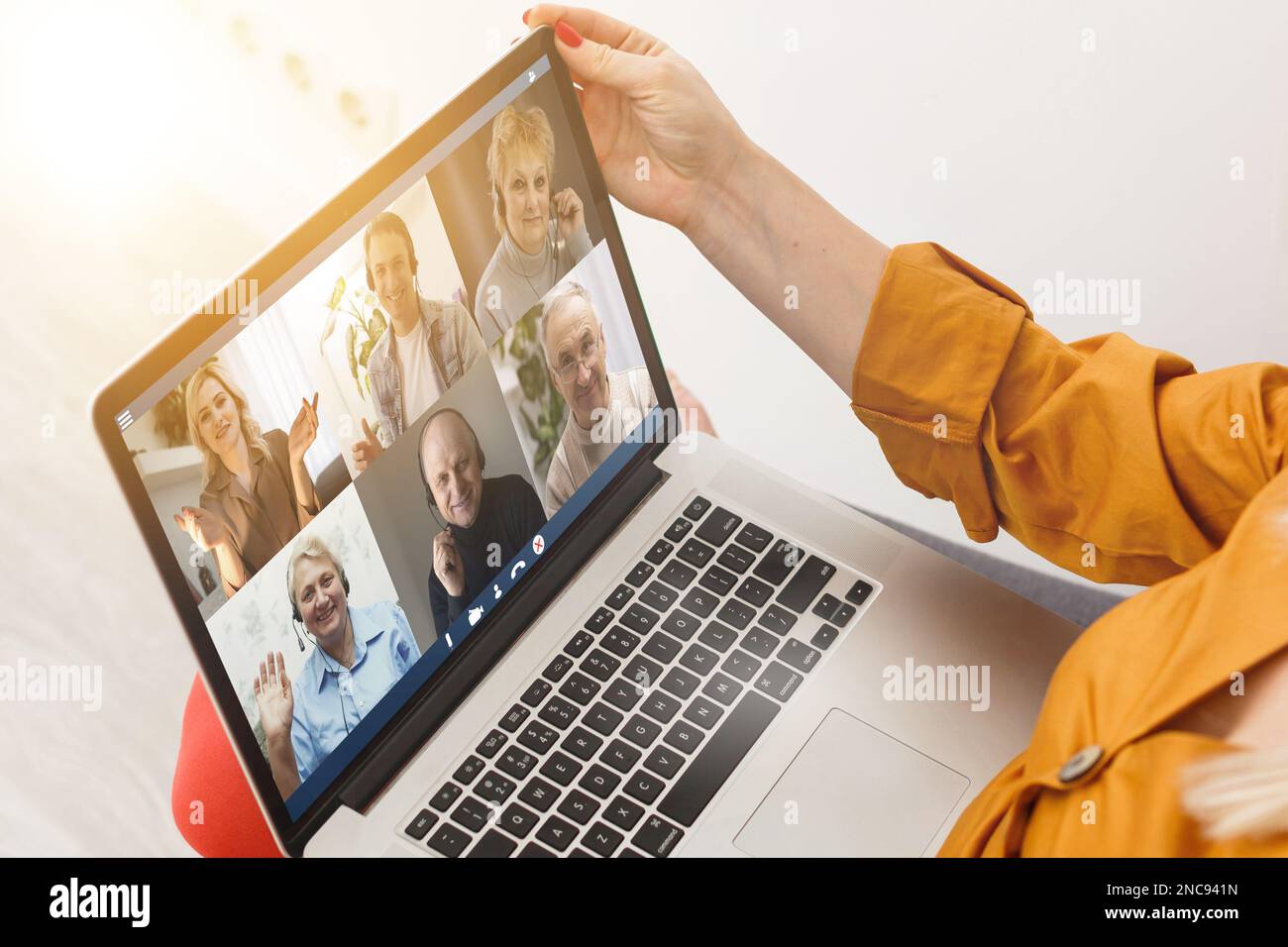 Video conference concept teleconference telemeeting hi-res stock ...