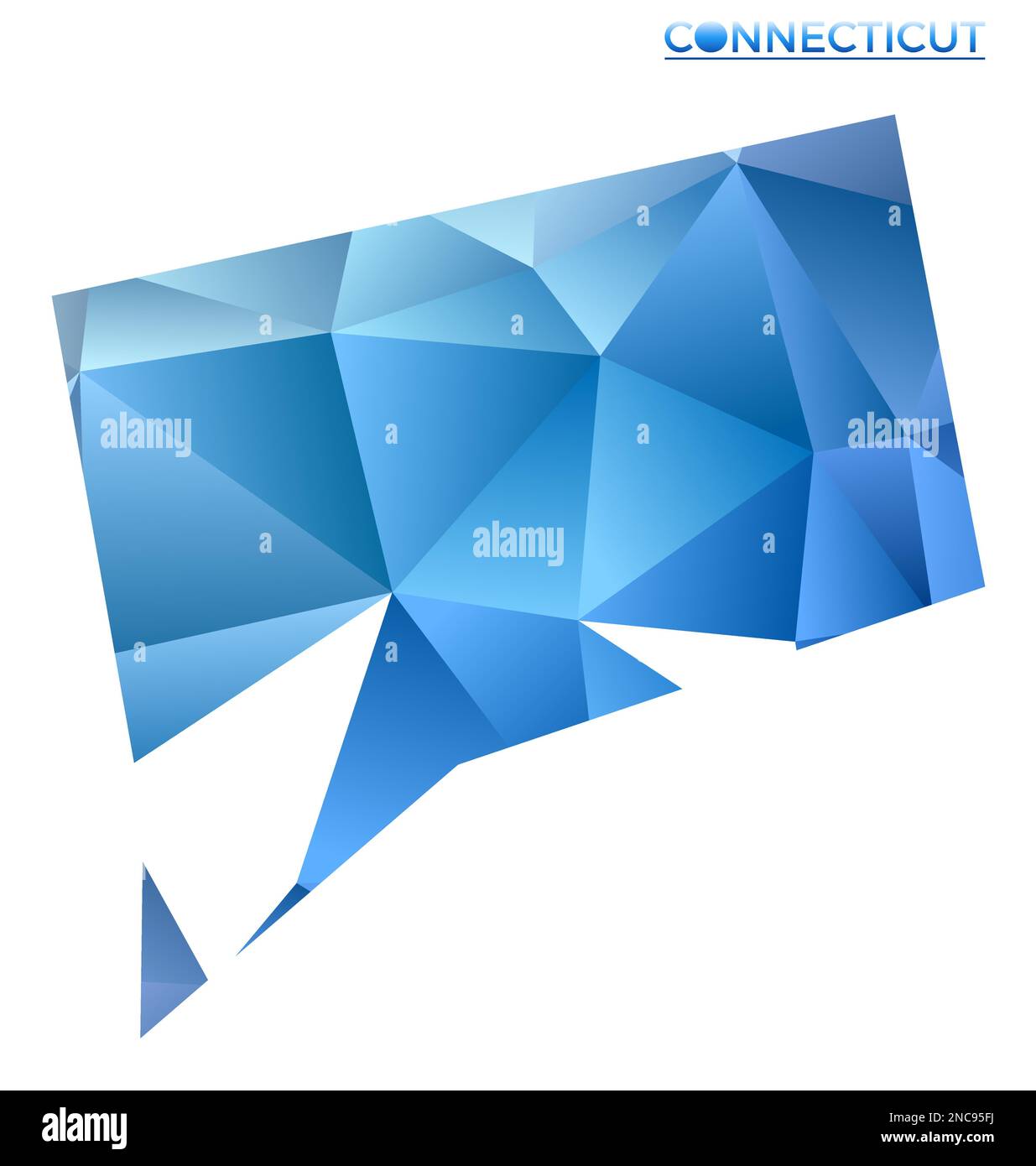 Vector polygonal Connecticut map. Vibrant geometric US state in low ...