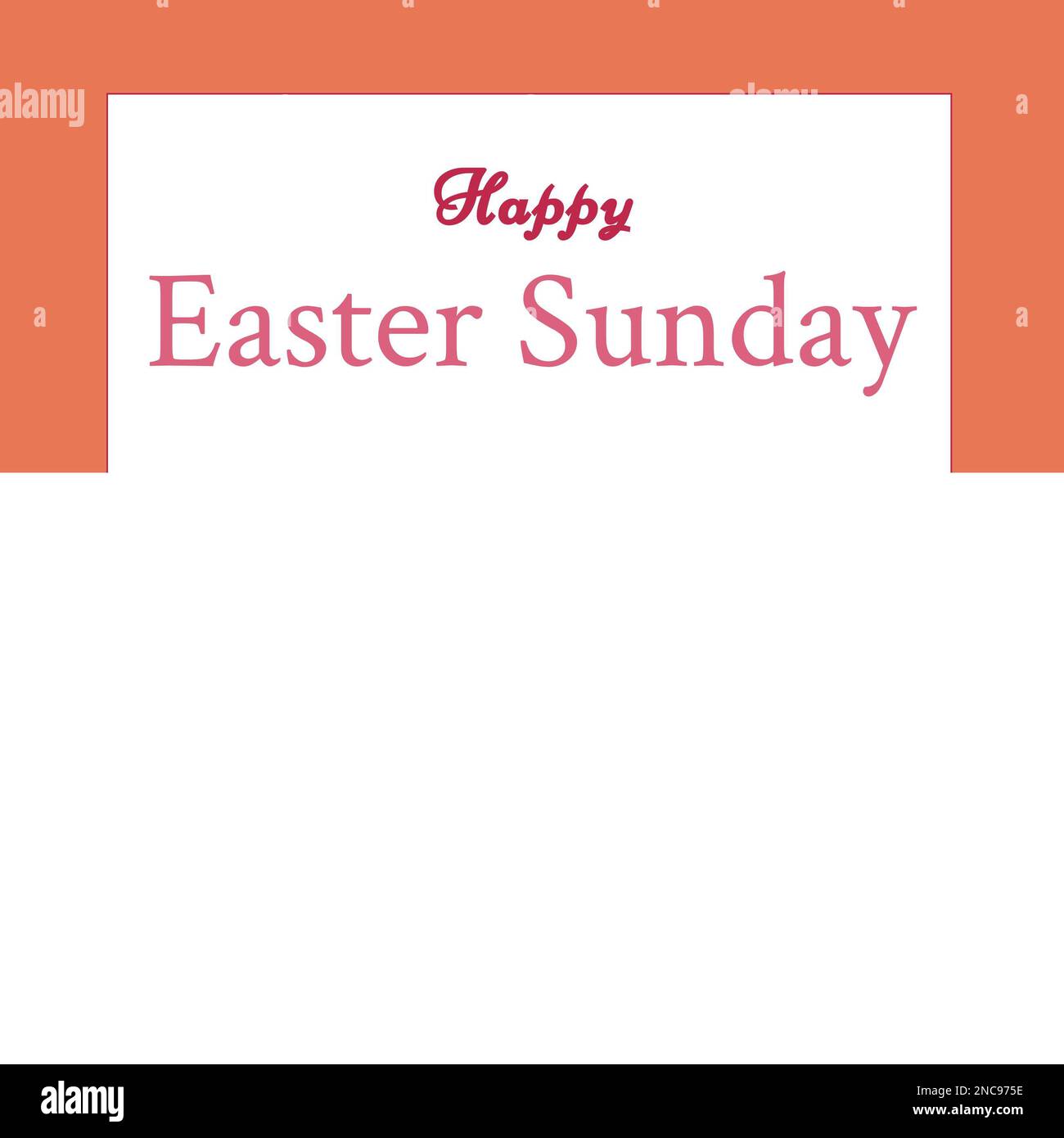 Composition of happy easter sunday text on orange and white background ...