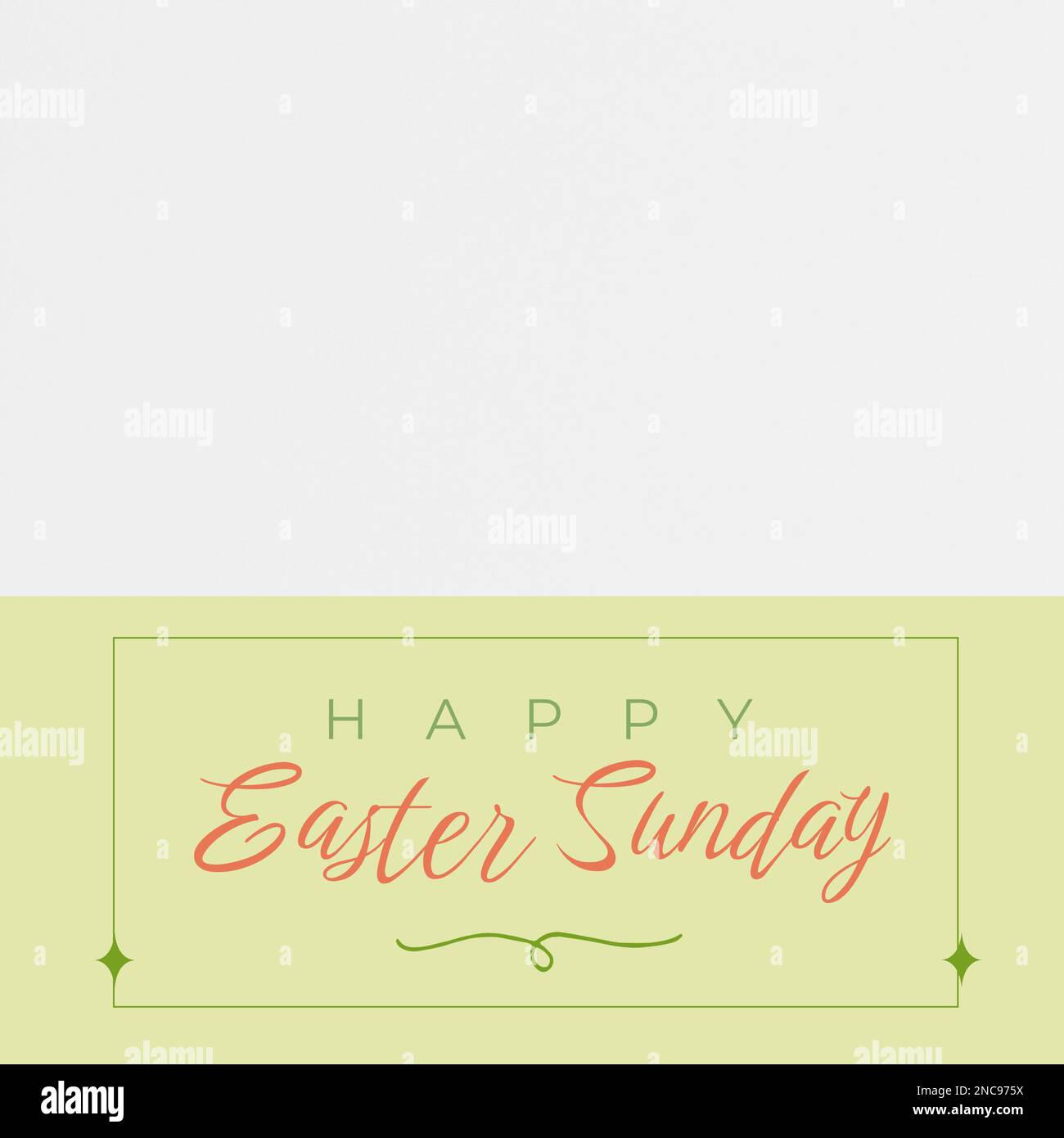 Composition of happy easter sunday text on green and white background ...