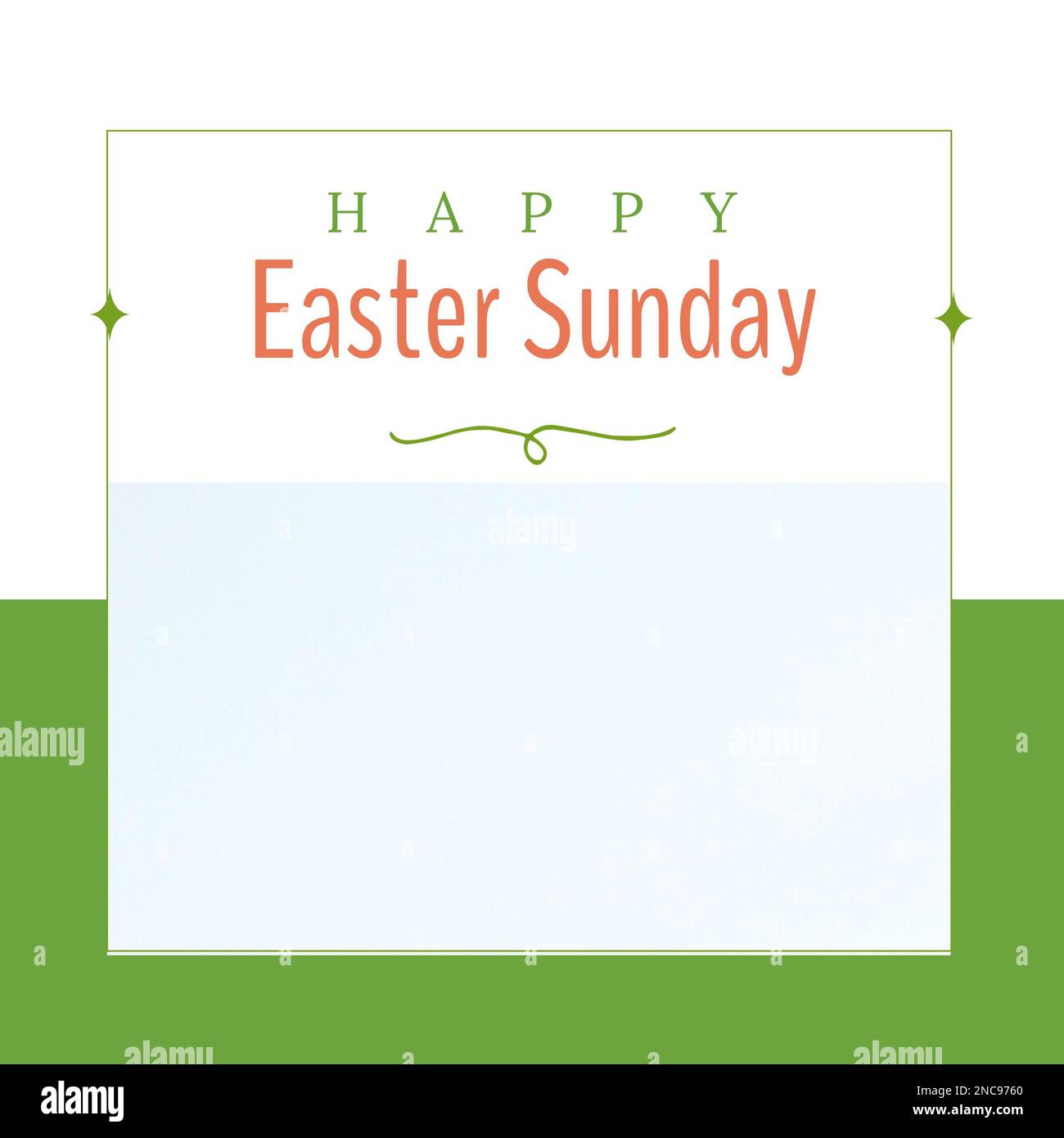 Composition of happy easter sunday text on green and white background ...