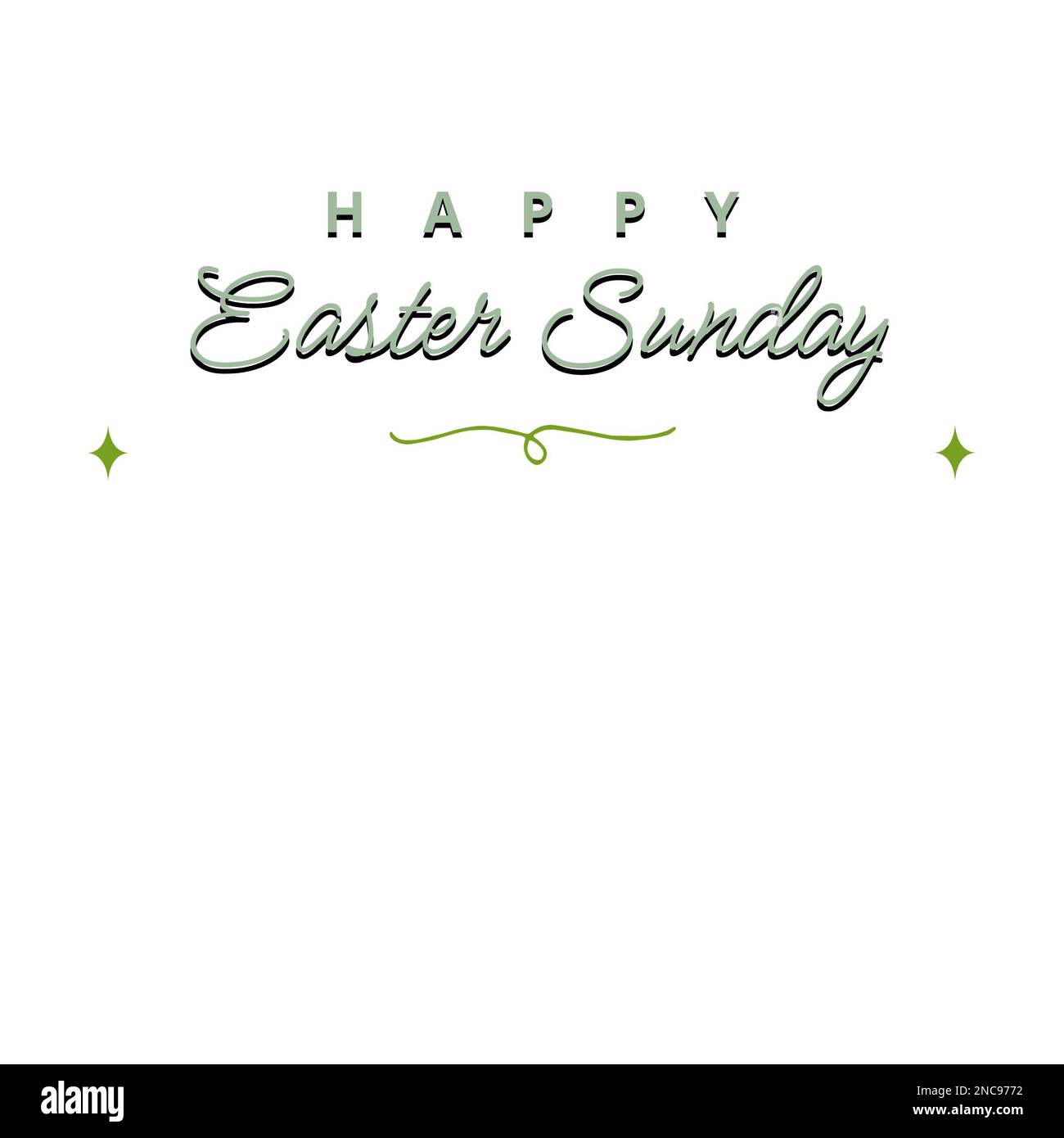 Composition of happy easter sunday text on white background with copy ...