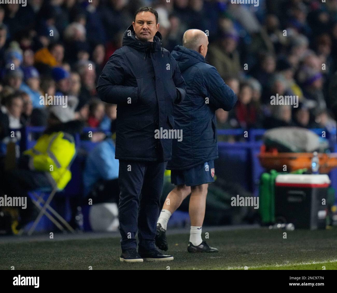 Derek Adams Manager of Morecambe watches play during the Sky Bet League ...