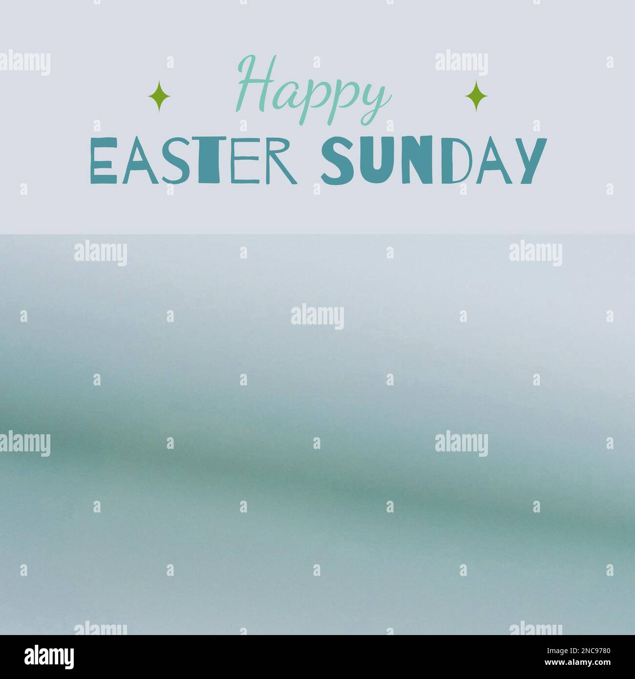 Composition of happy easter sunday text on blue background with copy ...