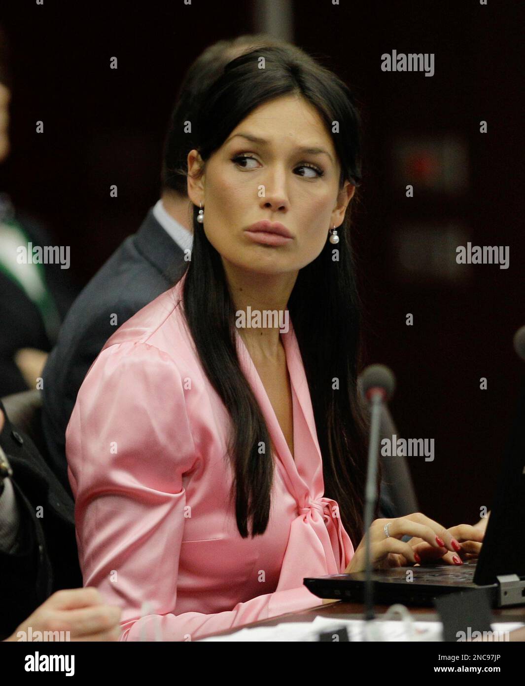 Nicole Minetti attends a meeting at the Lombardy regional headquarters ...