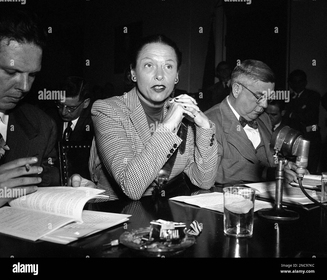 Actress Gale Sondergaard argue with members of the House Un-American ...