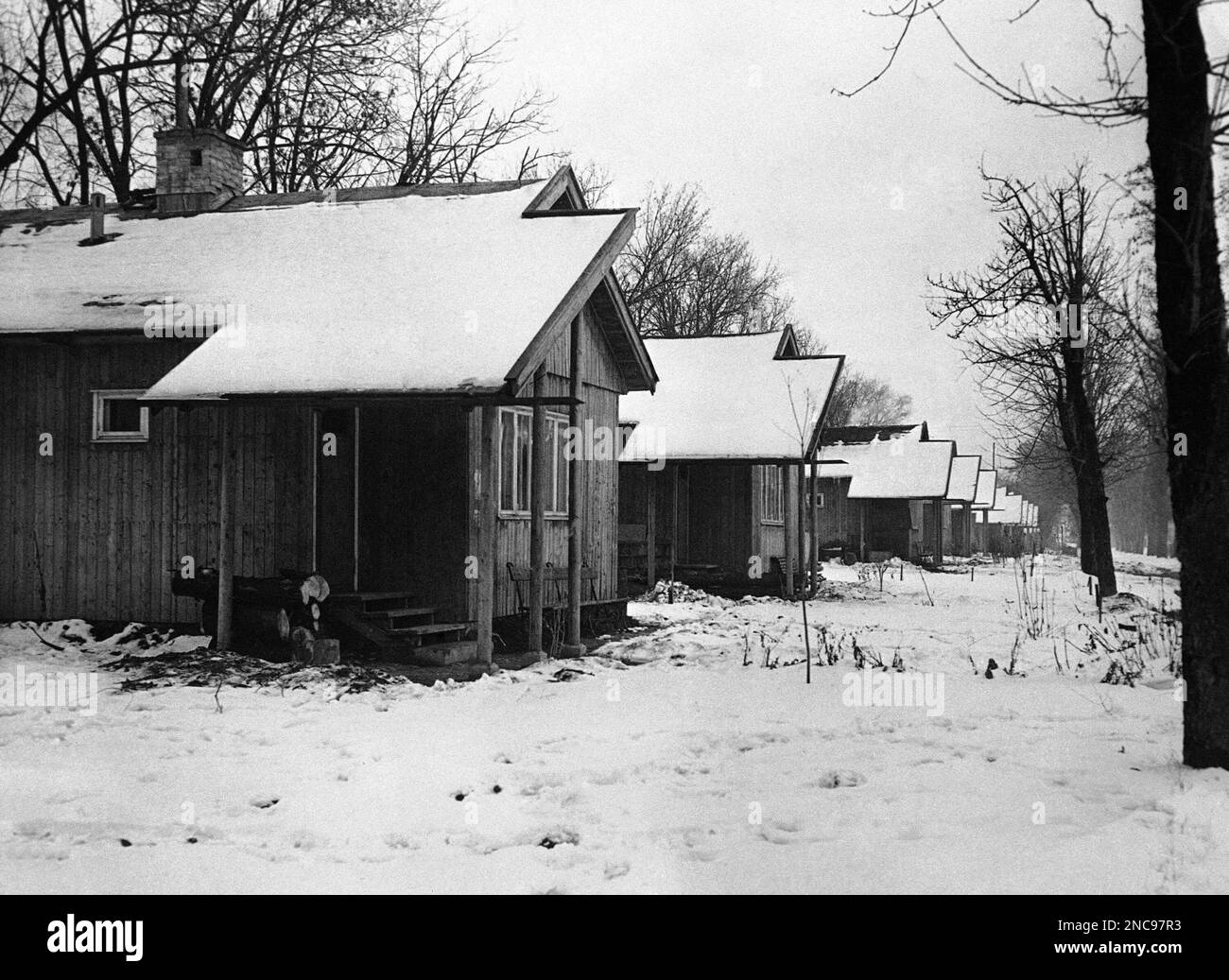 A general view a section of the colony of ninety Finnish chalets ...