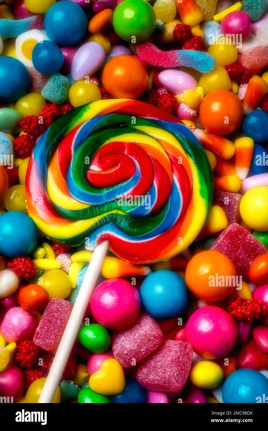 Moody Sucker And Candy Stock Photo - Alamy
