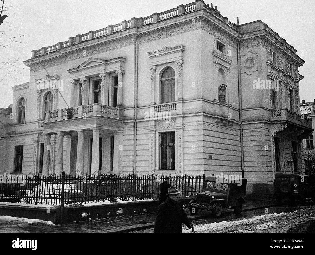 An exterior view of the British Embassy building on the re-named Aleja ...