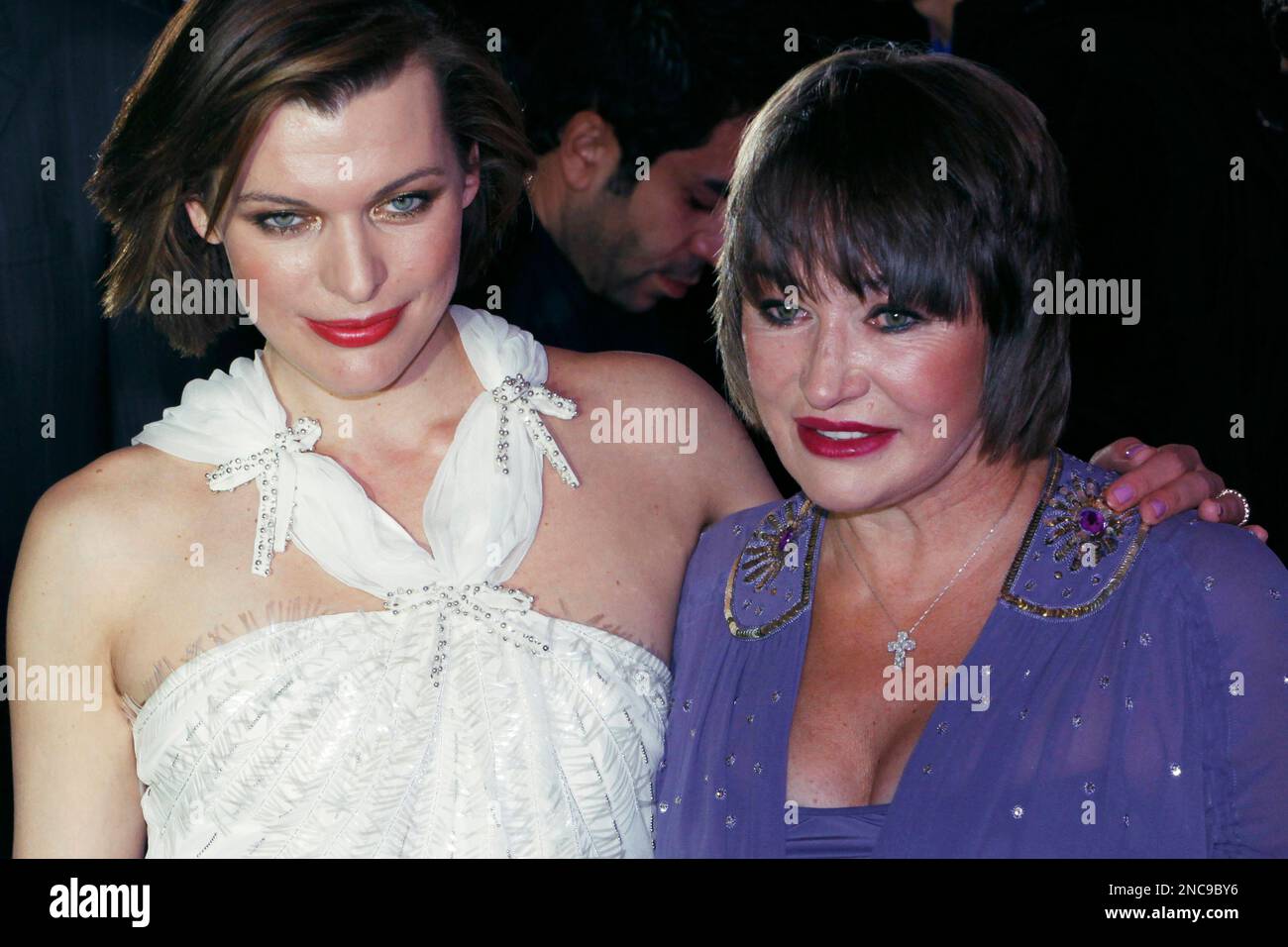 Actress Milla Jovovich and mother Galina Jovovich pose for ...