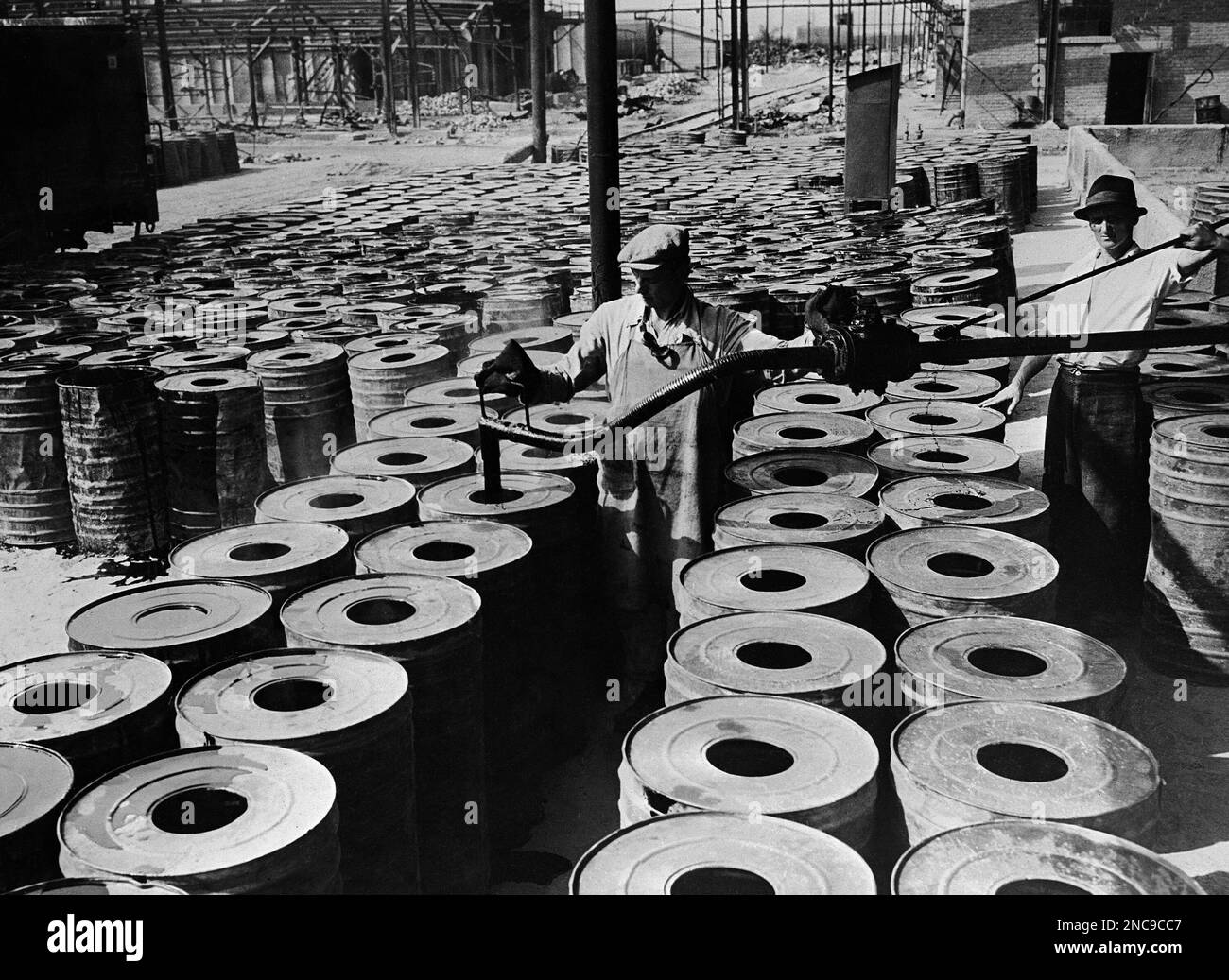 Asphalt produced from the crude oil by the refineries at Ploiesti ...