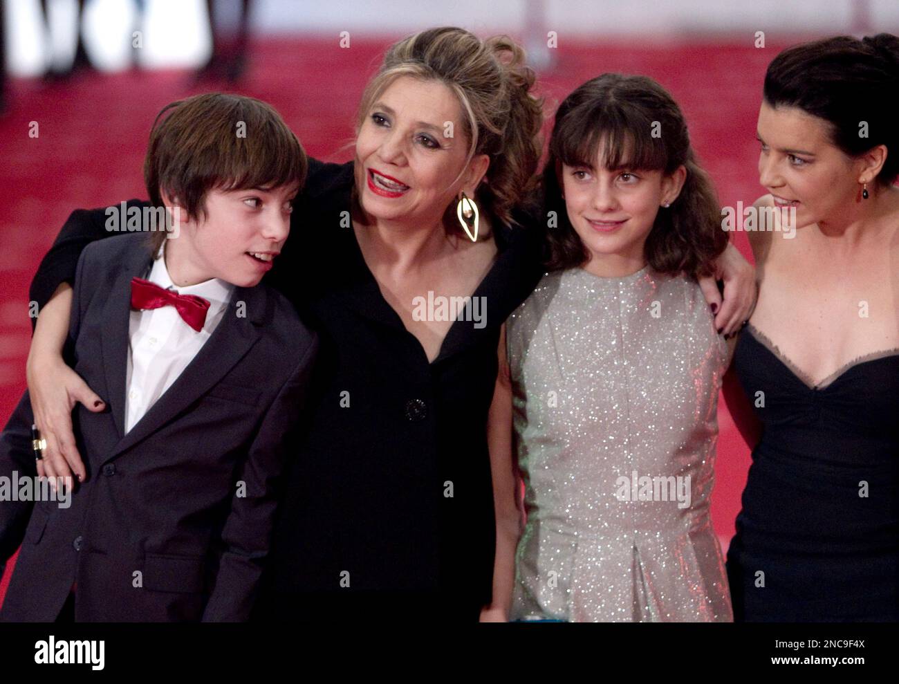 From left to right, Spanish actor Francesc Colomer, film producer Isona ...