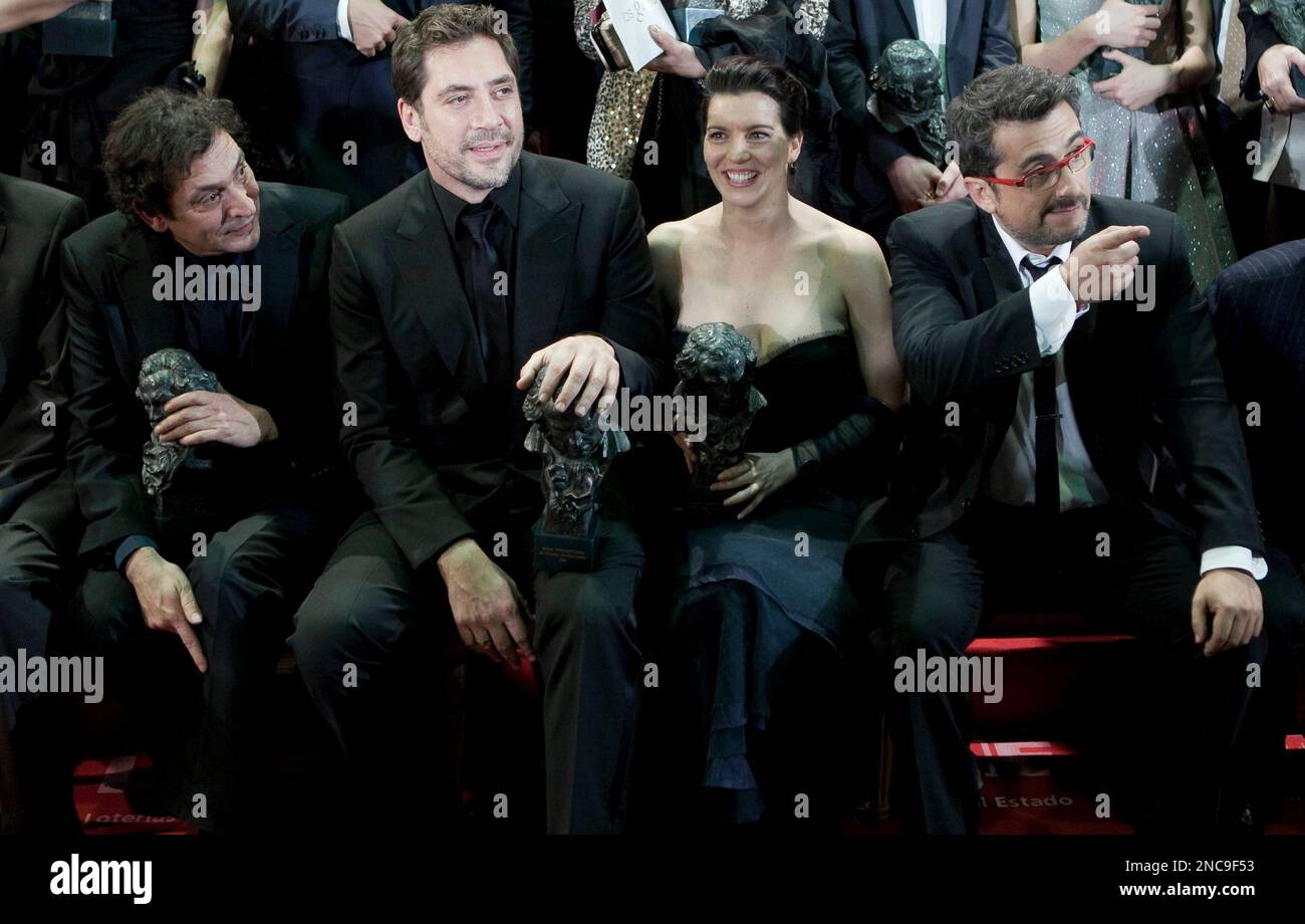 The Goya awards winners, from left to right, Spanish director Agusti ...