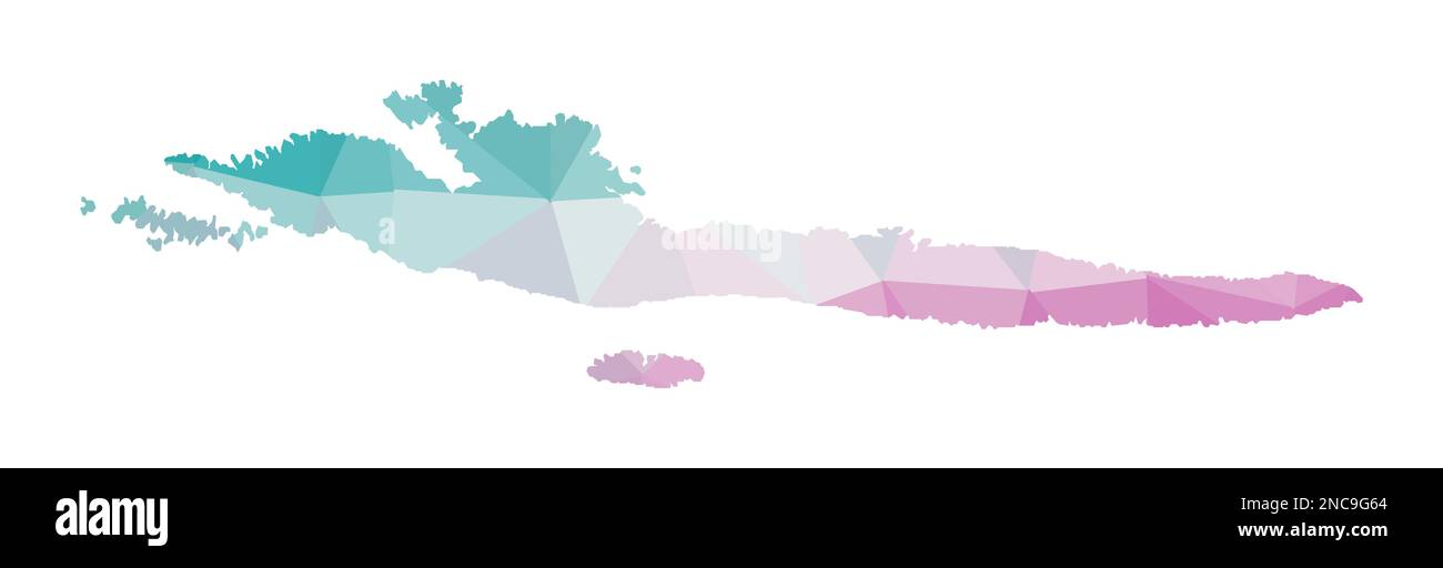 Polygonal map of Hvar and Dalmatian Islands. Geometric illustration of ...