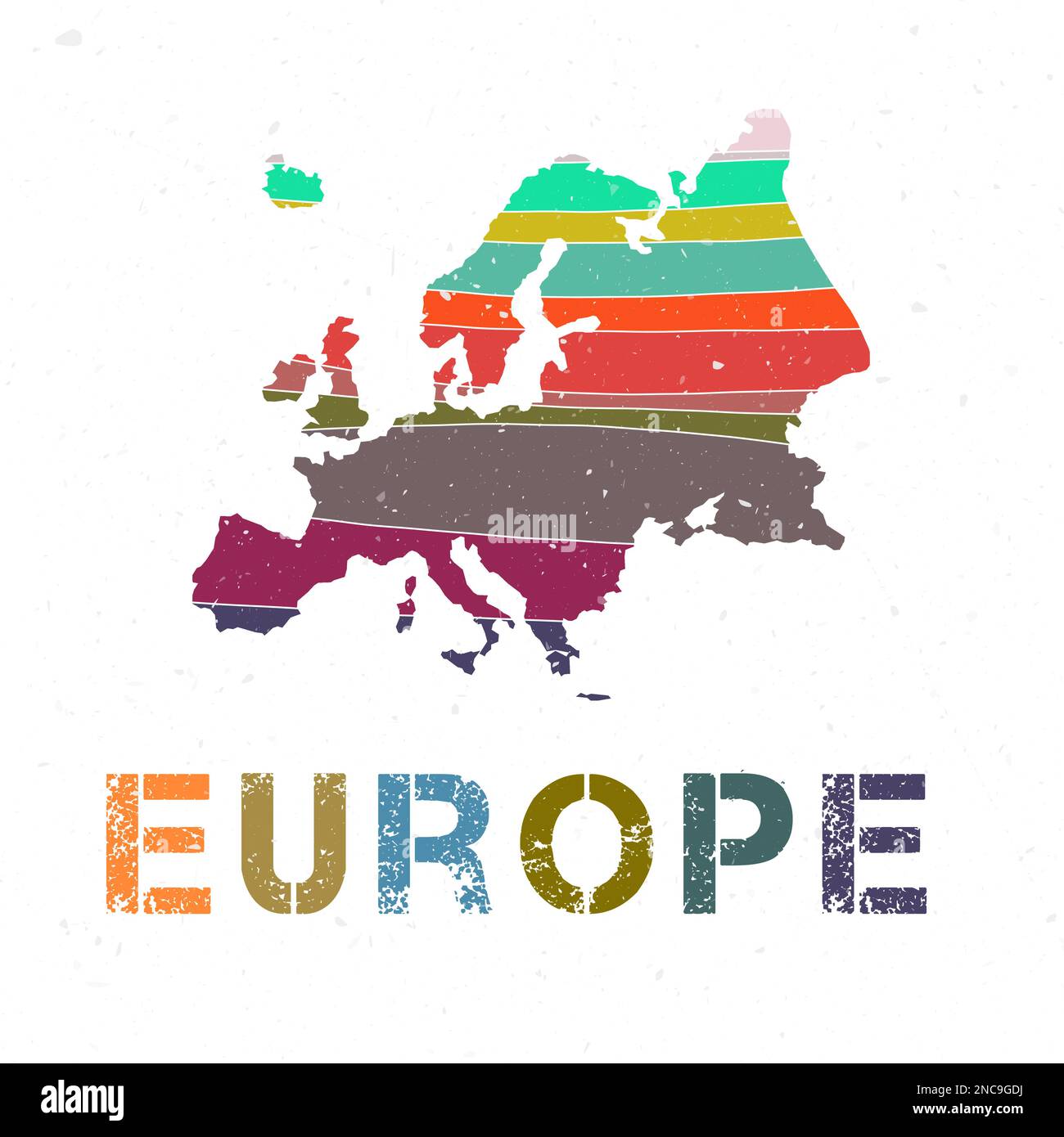 Europe map design. Shape of the continent with beautiful geometric ...