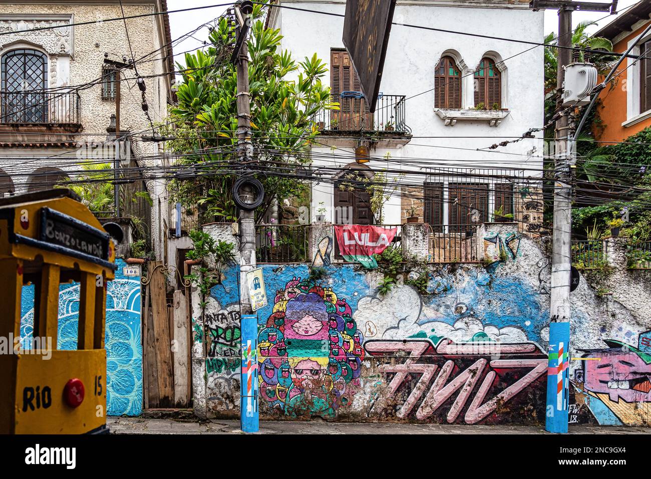 Graffiti street art murals line the streets and back alleys of Rio de ...