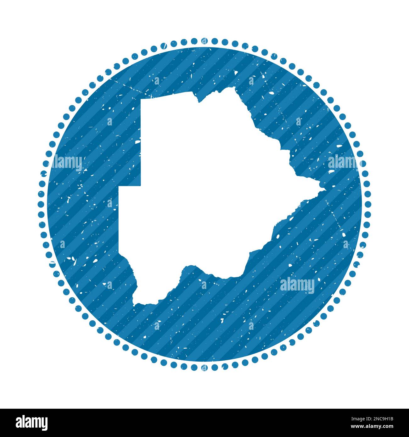 Botswana striped retro travel sticker. Badge with map of country ...