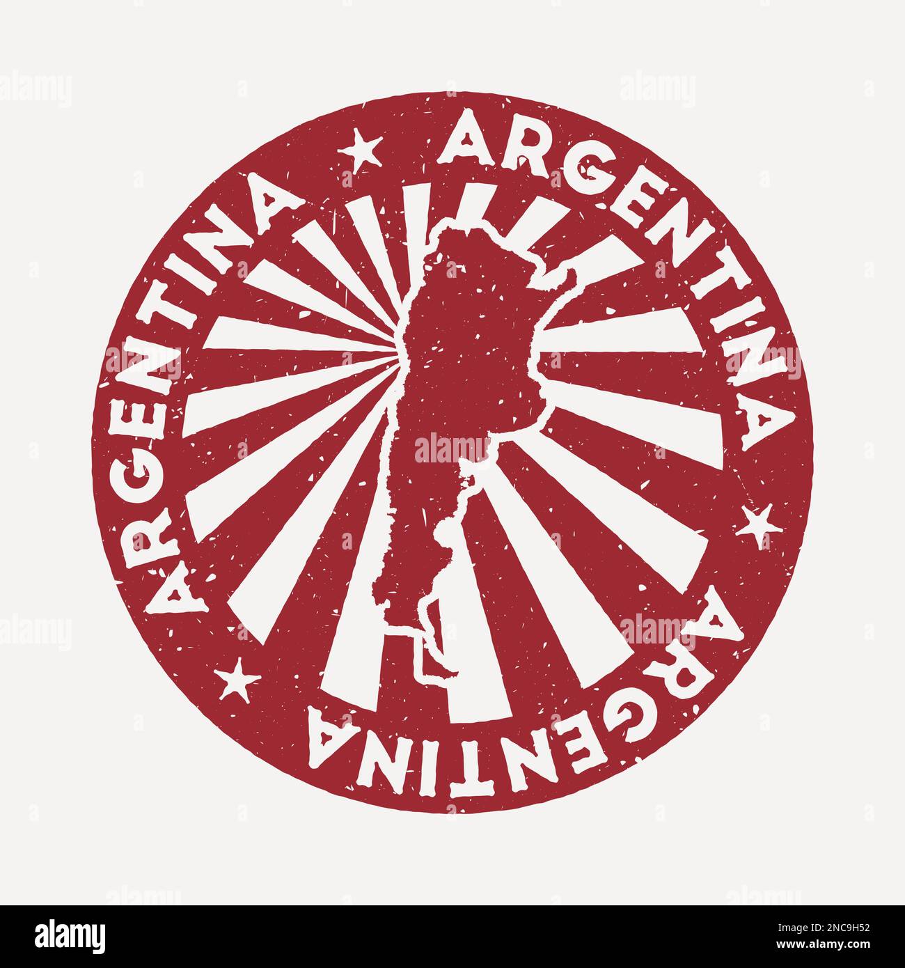 Argentina stamp. Travel red rubber stamp with the map of country ...