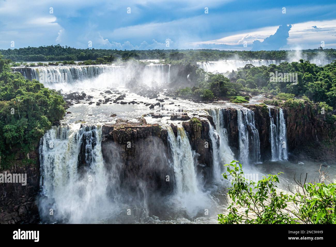 Iguazu Falls, the largest series of waterfalls of the world, located at ...