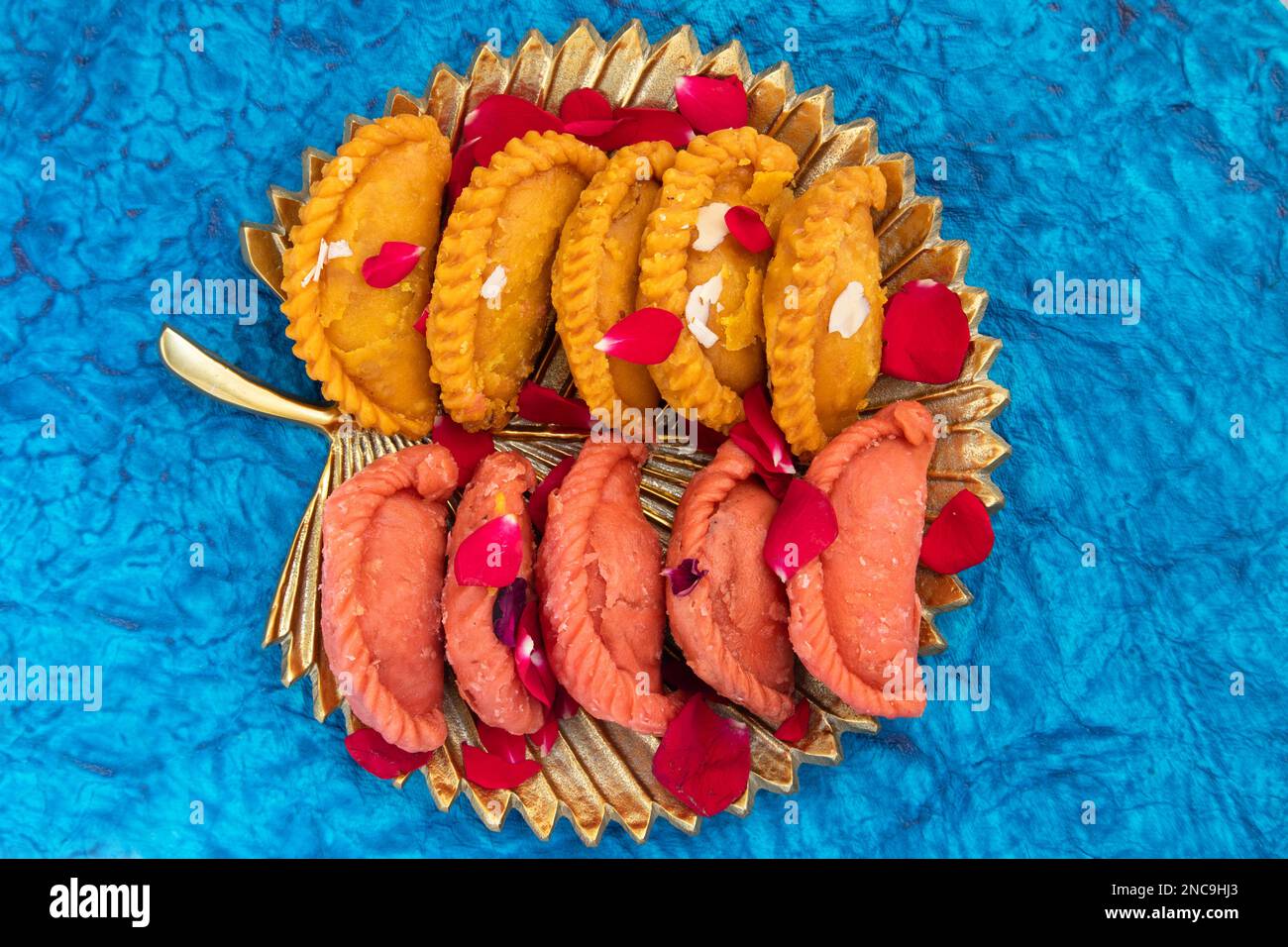 Pink Rose Gujiya, Kesar Gujia Also Called Pirukiya, Pirukia, Pedakiya ...