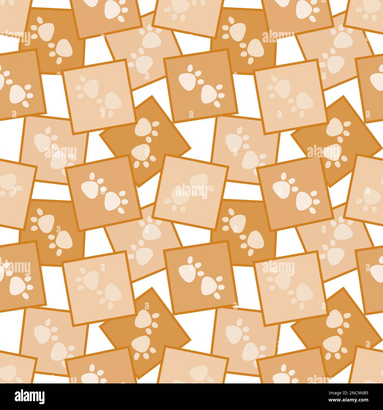 Cartoon animals seamless footprints dig and cat and polka dots and ...