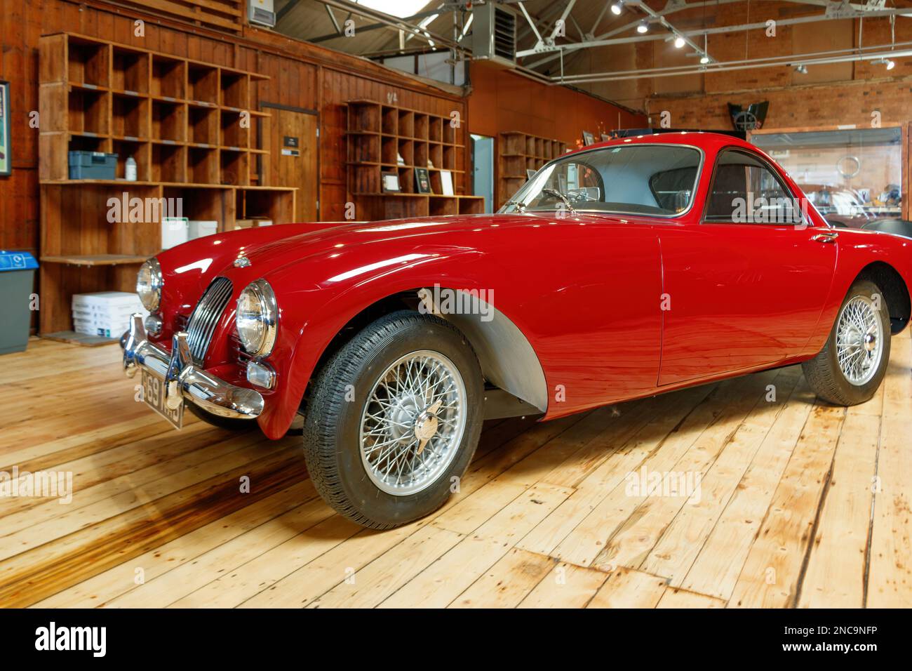 vintage red fibreglass 1963 Morgan Plus 4 Plus at Morgan factory ...