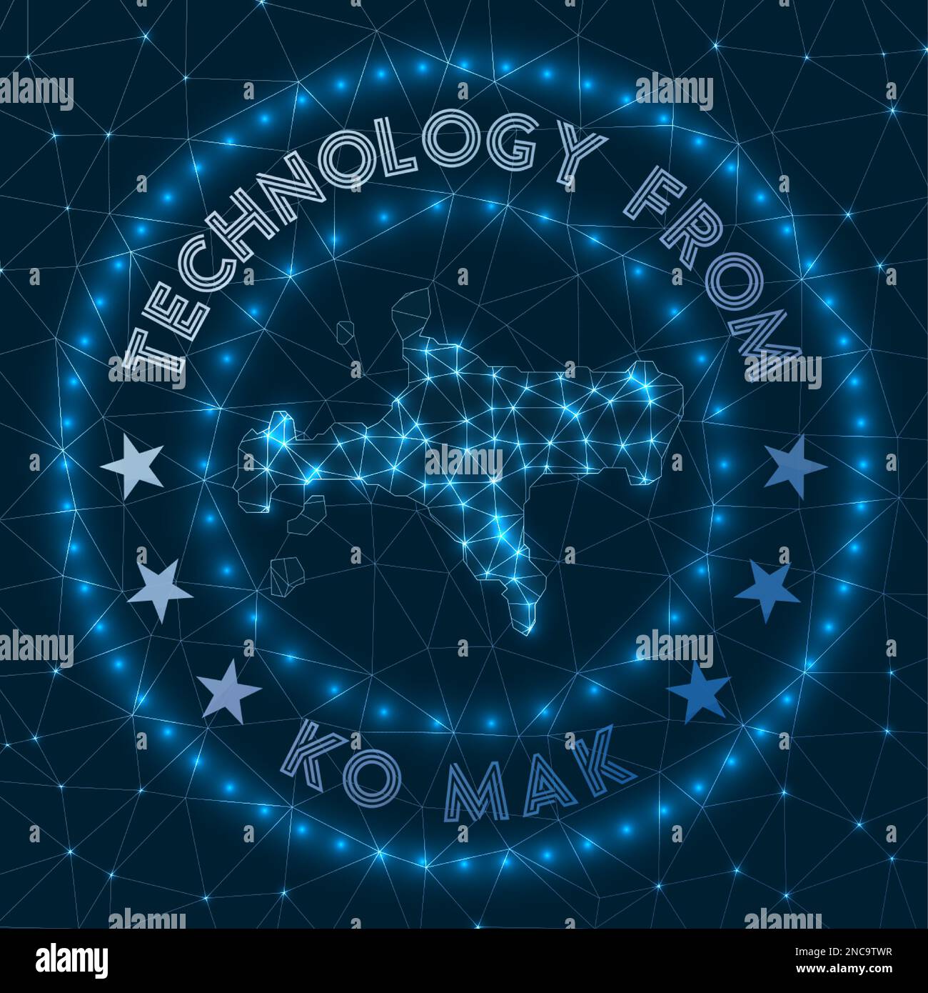 Technology From Ko Mak. Futuristic geometric badge of the island ...