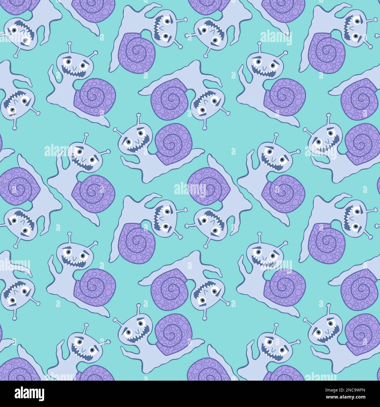 Cartoon animals seamless cute snails pattern for kids clothes print and ...