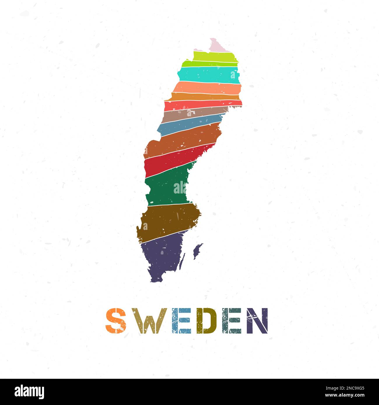 Sweden map design. Shape of the country with beautiful geometric waves ...