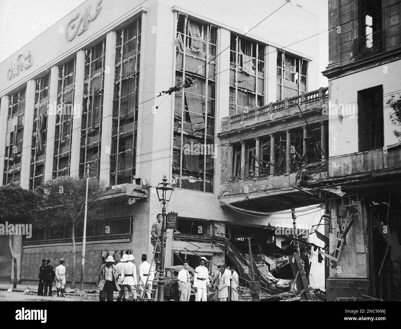 Egyptians view damage to a large department store on July 20, 1948 in ...