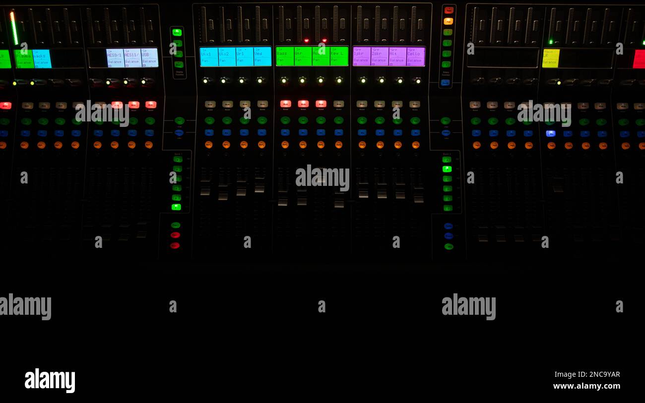 Closeup of sound control panel for design purpose Stock Photo - Alamy