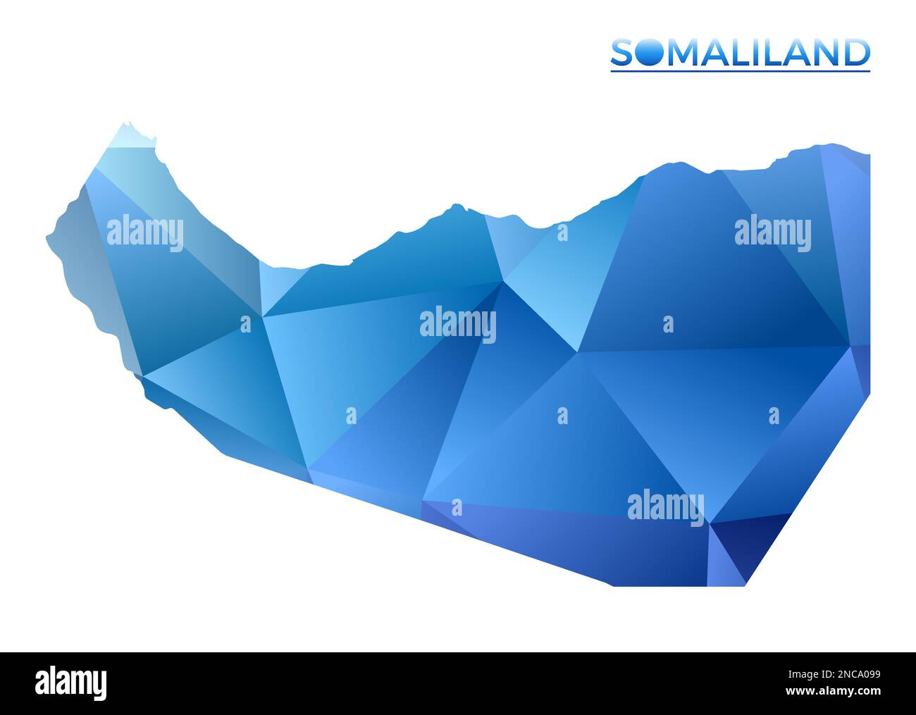 Vector polygonal Somaliland map. Vibrant geometric country in low poly ...