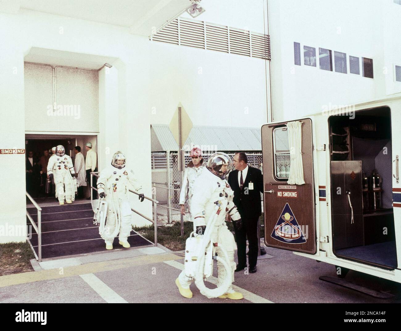 Col. Frank Borman, Commander of 3-man Apollo 8 crew, with Capt. James A ...