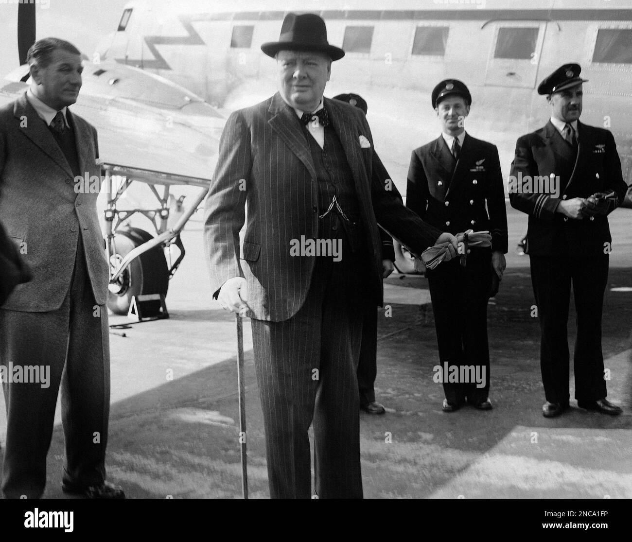Prime Minister Winston Churchill leaves Northolt aerodrome in London on ...