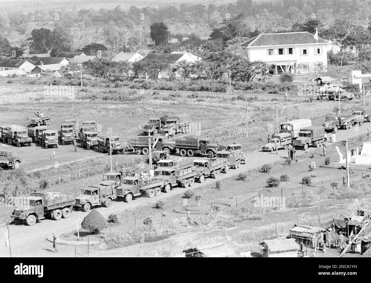 Some of the nearly 700 vehicles in the longest convoy since U.S. troops ...