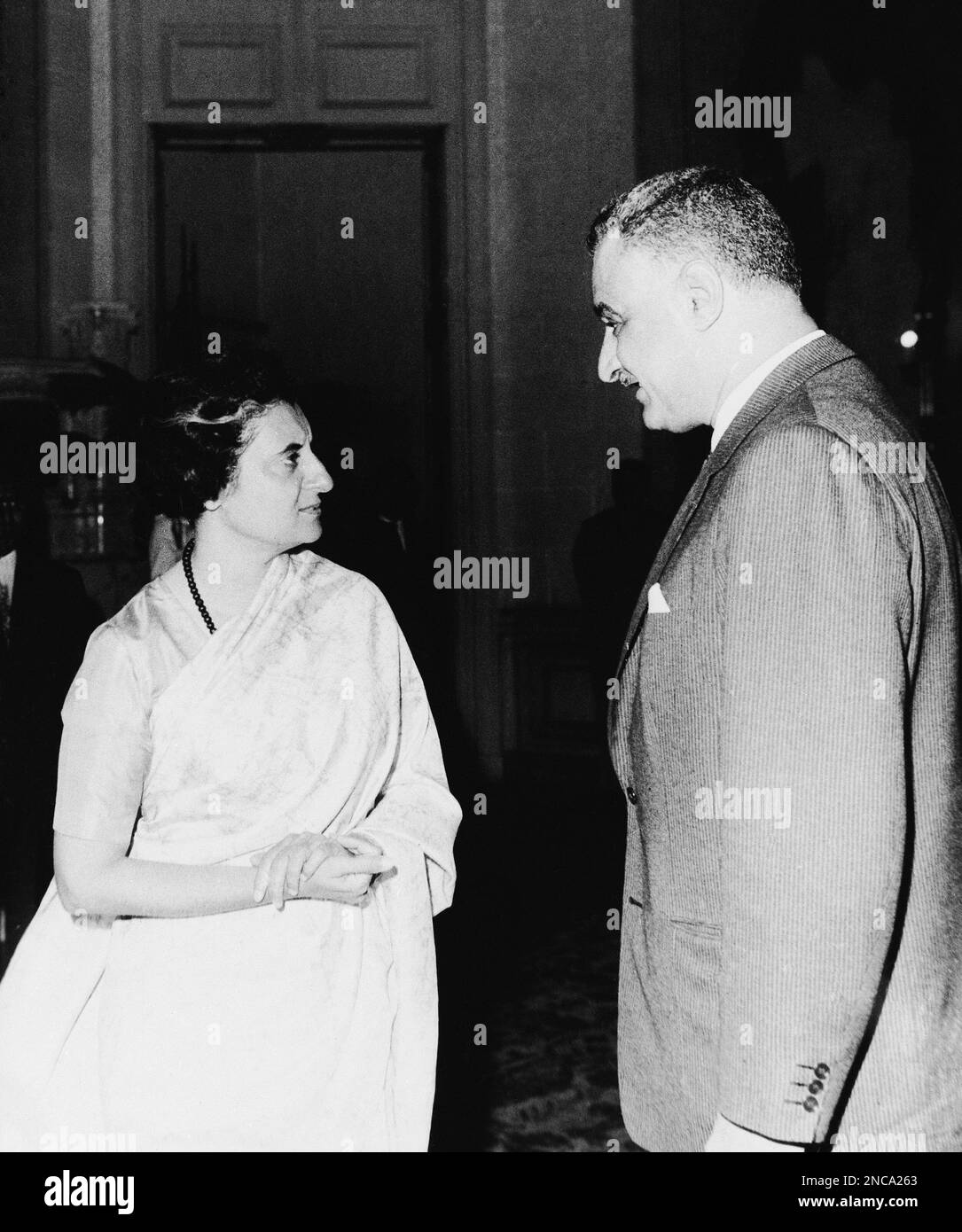 Mrs. Indira Gandhi, Prime Minister of India and President Gamal Abdel ...