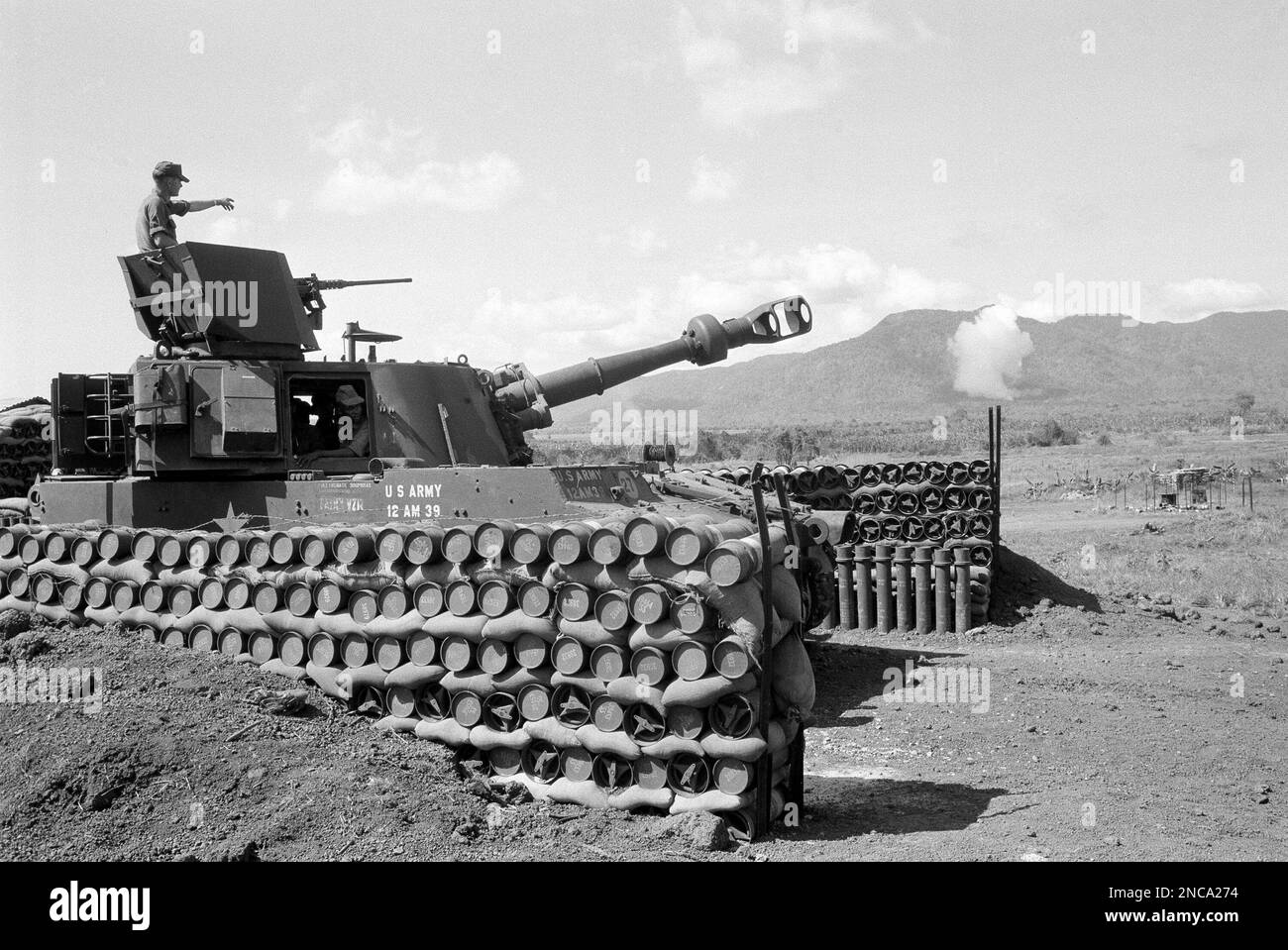 Self propelled armored 155 howitzers are attached to the Australian ...