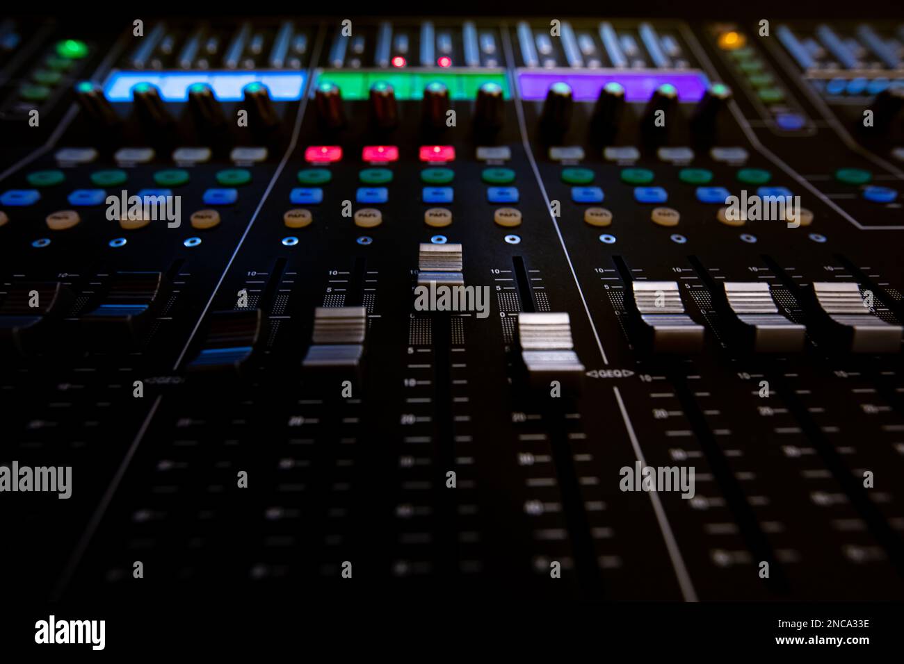 Closeup of sound control panel for design purpose Stock Photo - Alamy