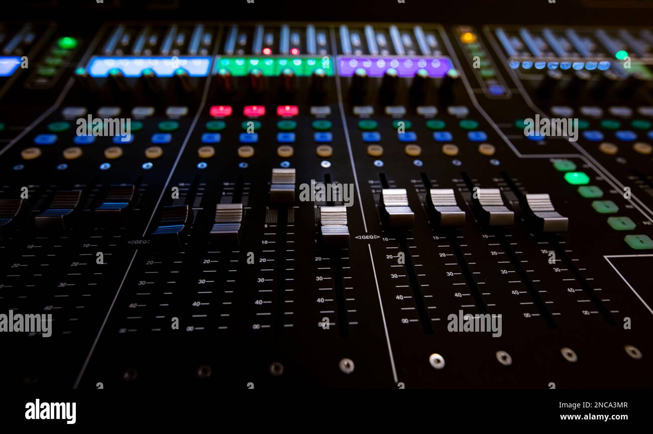 Closeup of sound control panel for design purpose Stock Photo - Alamy