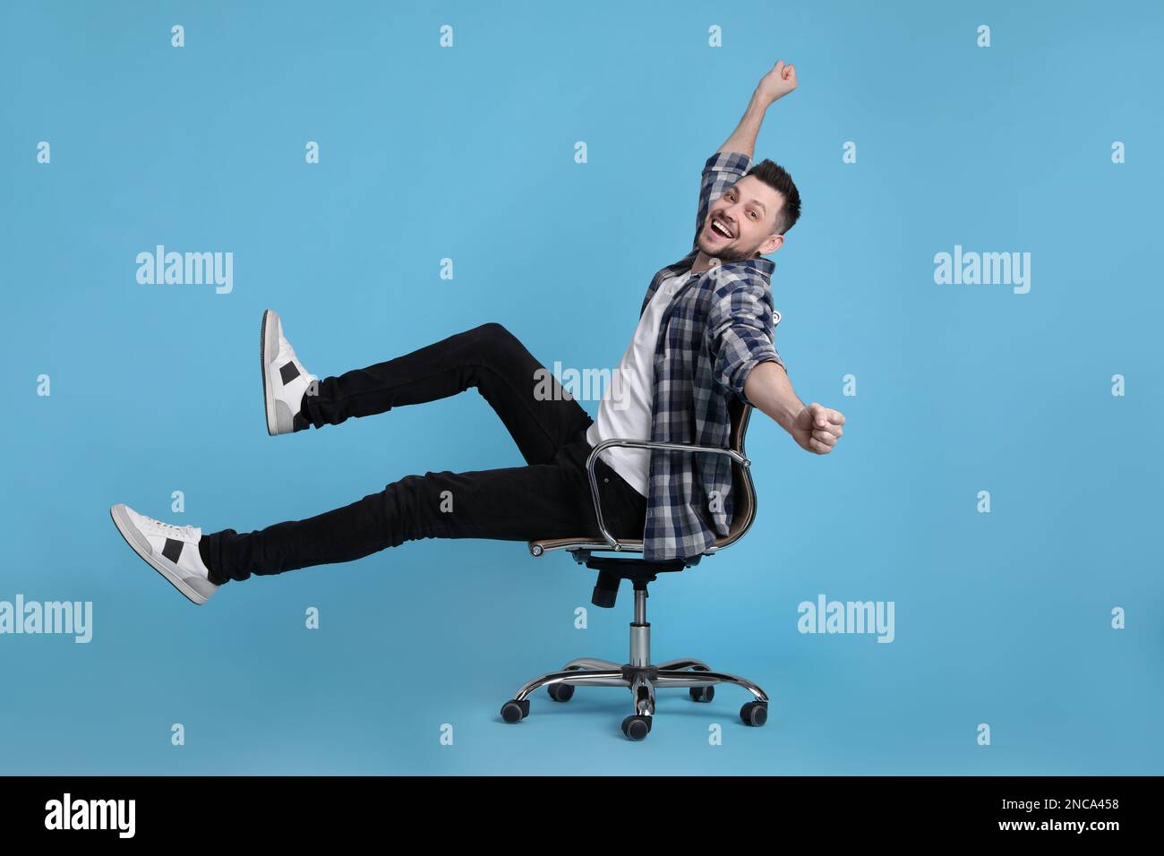 Riding the chair hi-res stock photography and images - Alamy